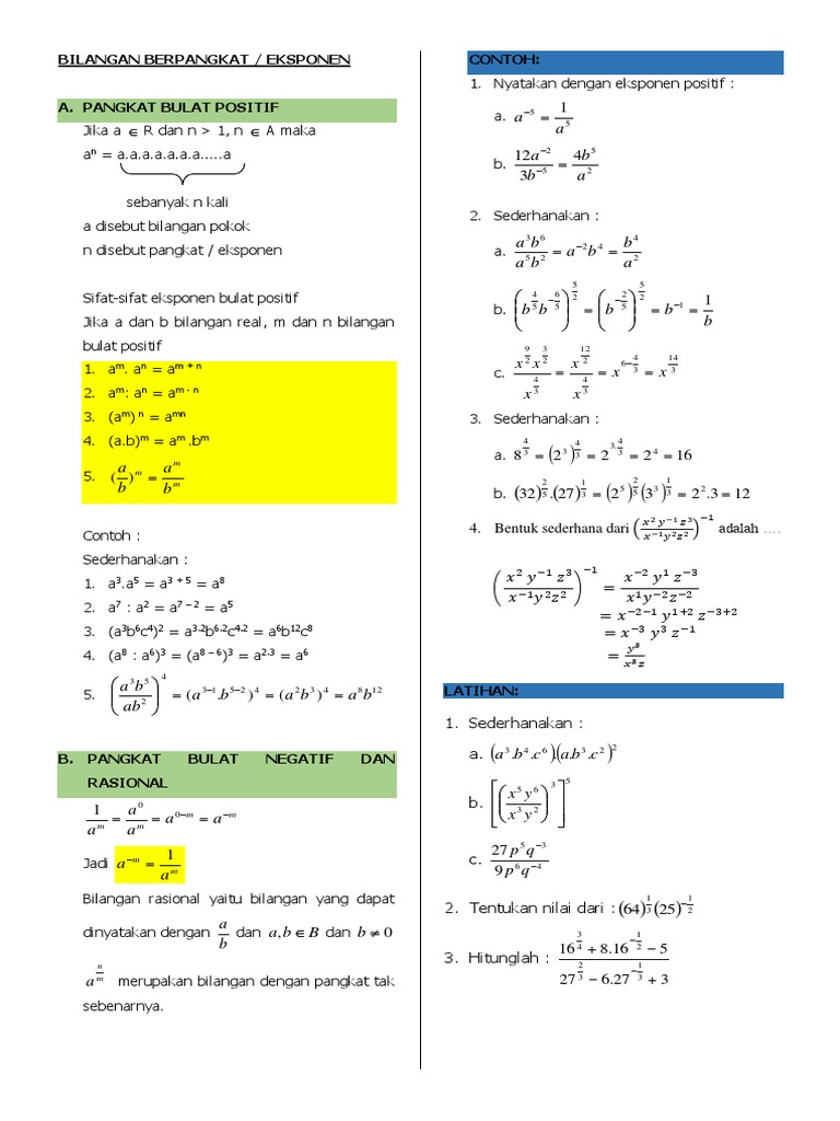 Materi - Bilangan Berpangkat | PDF