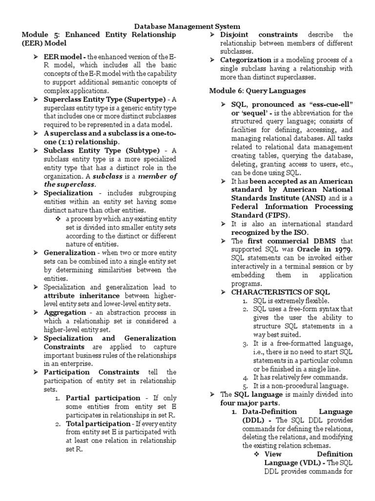 DBMS Finals Reviewer | PDF