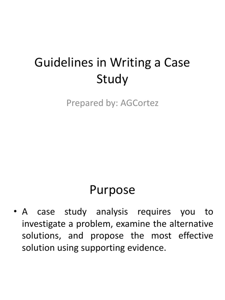 Case Study Analysis Guidelines | PDF
