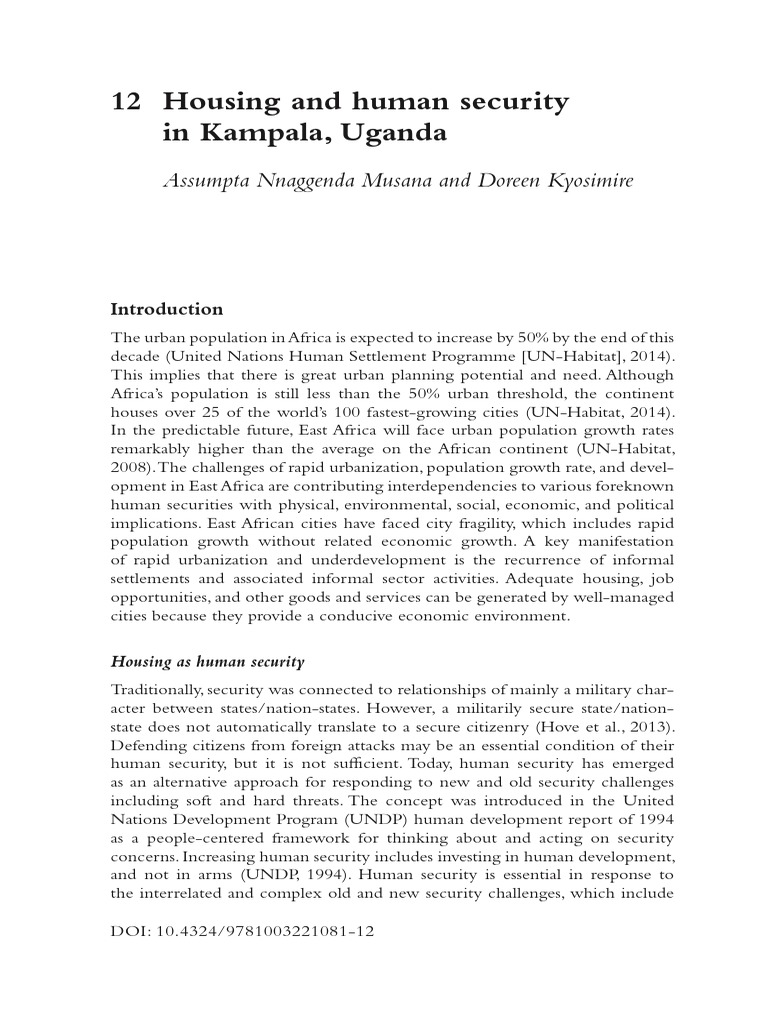 Housing and Human Security in Kampala, Uganda | PDF | Urban Sprawl ...