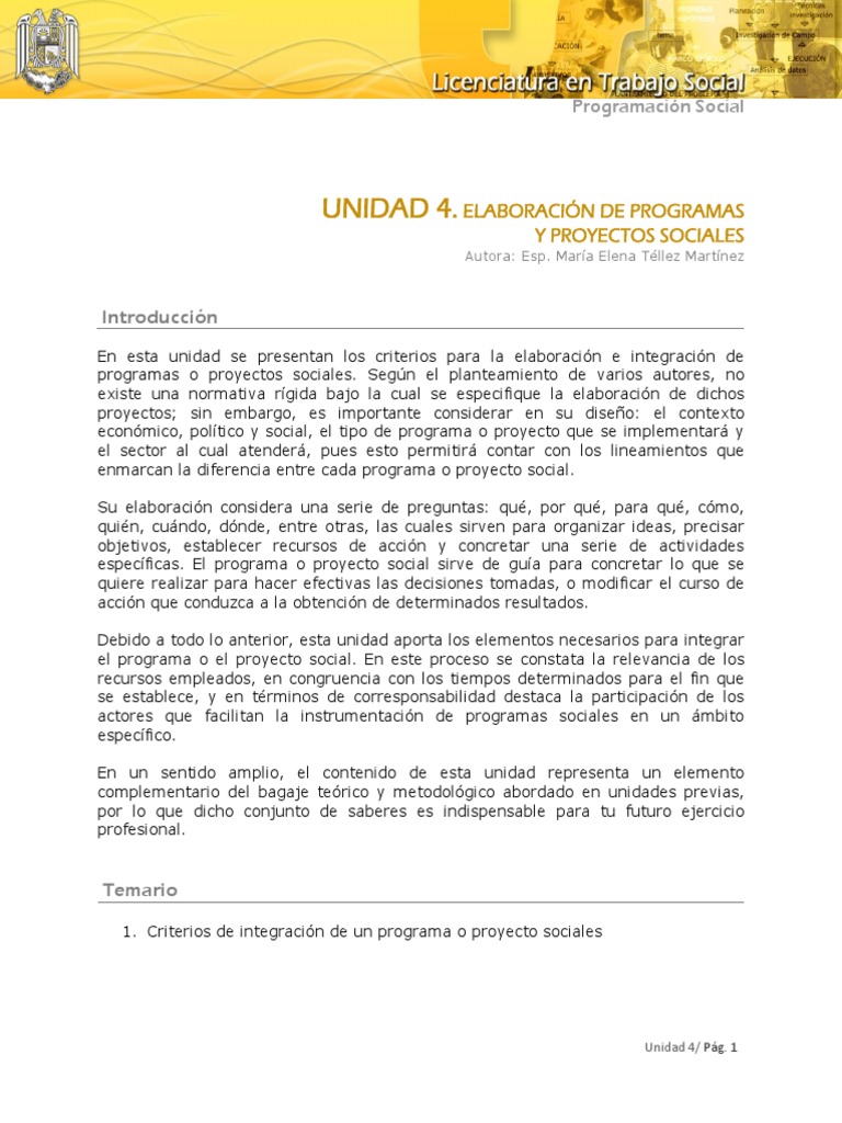 Elaboración de Programas Sociales | PDF | Negocios
