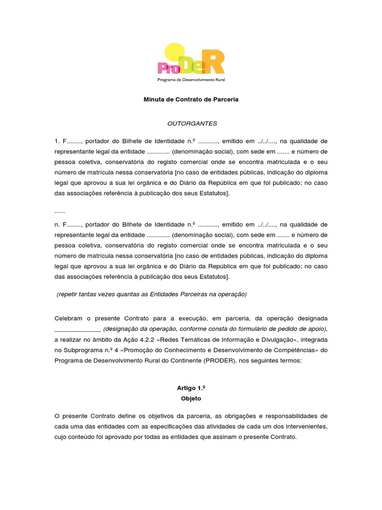 Minuta de Contrato de Parceria (.PDF)4618 | PDF