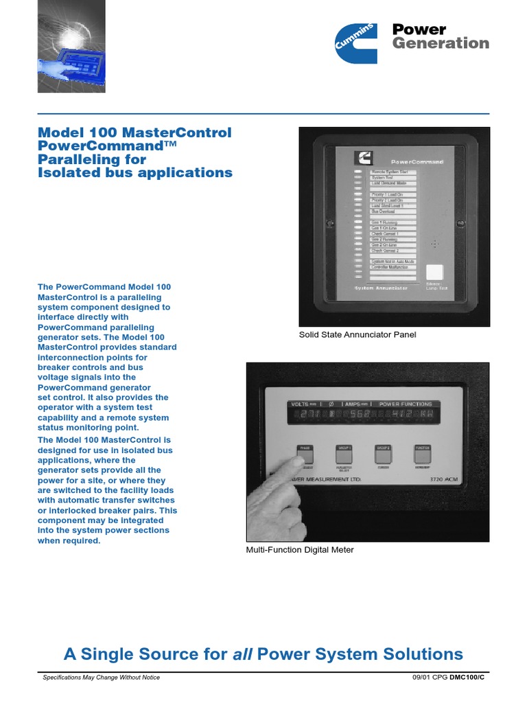 Master Control Cummins Power | PDF | Switch | Alternating Current