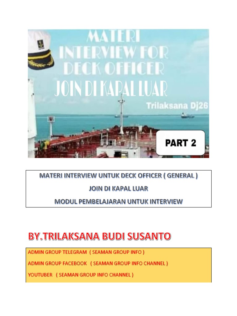 Bahan Interview Deck Officer Pdf Ships Shipping