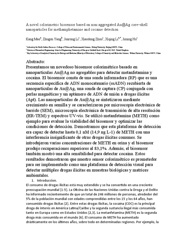 A Novel Colorimetric Biosensor Based On Non Pdf Solución Tampón Nanopartículas