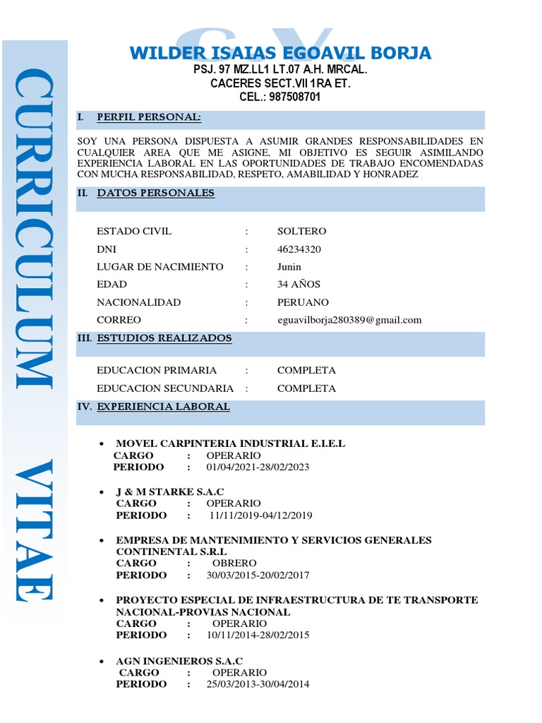 Curriculum Wilder | PDF