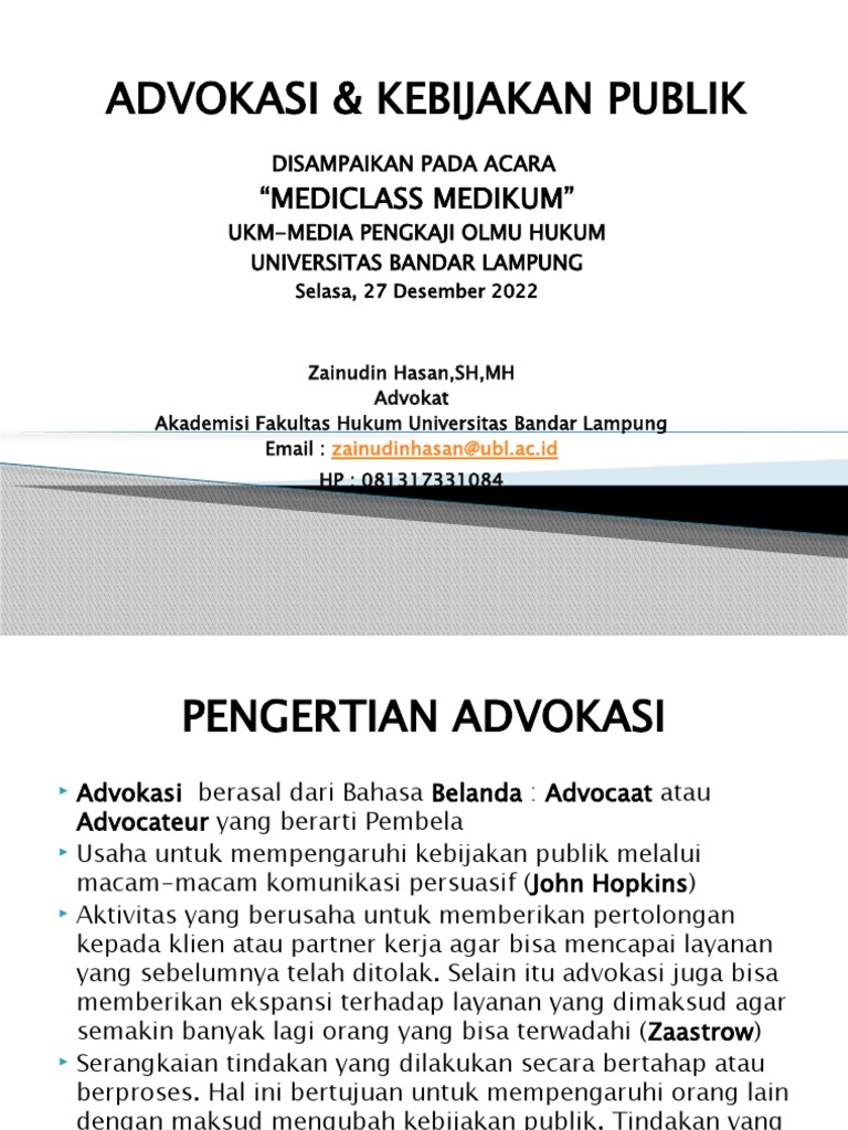 Advokasi Dan Kebijakan Publik | PDF