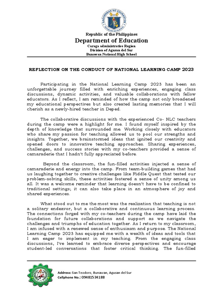 Reflection and Narrative On NLC | PDF | Learning | Intelligence