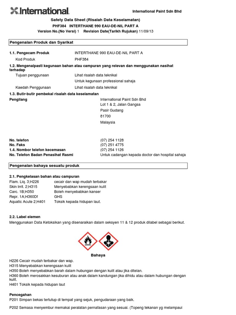 Interthane 990 BM Print | PDF | Hydrocarbons | Chemical Compounds