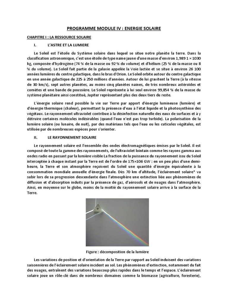 Module Iv Energie Sol | PDF