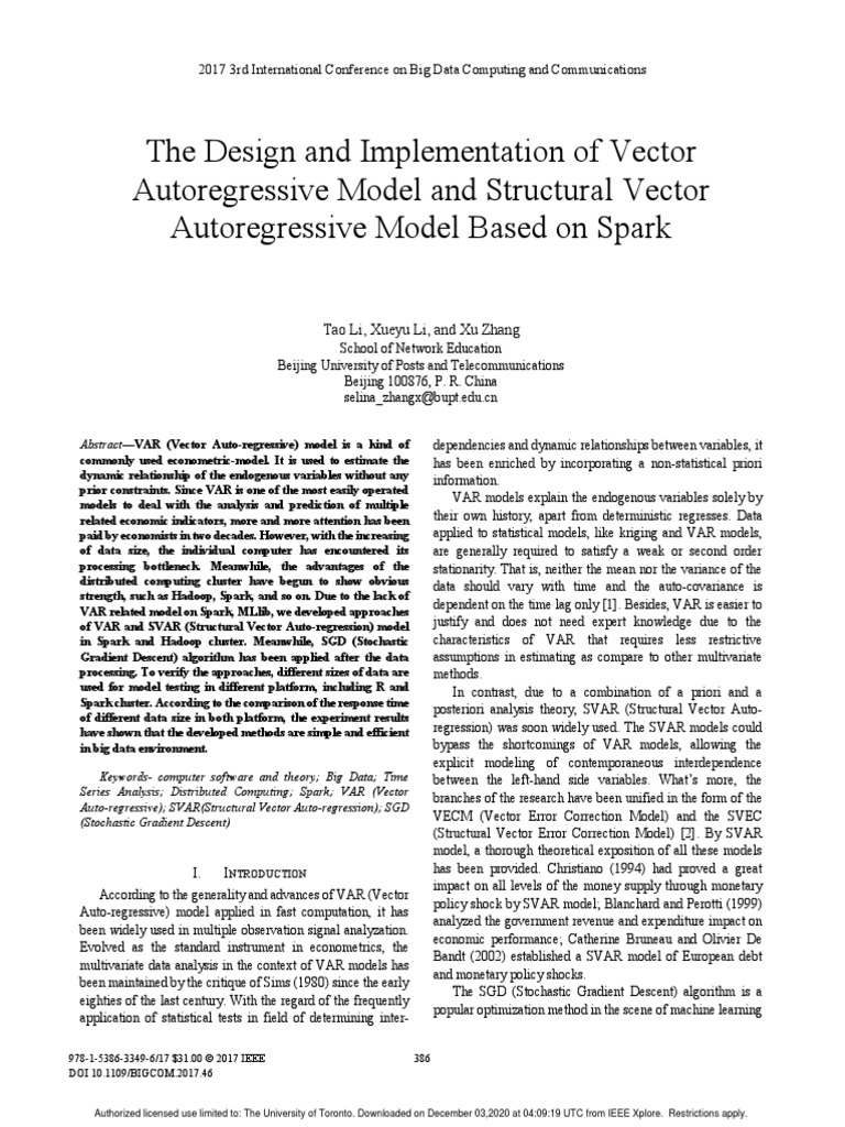 Econometric Models on Spark | PDF