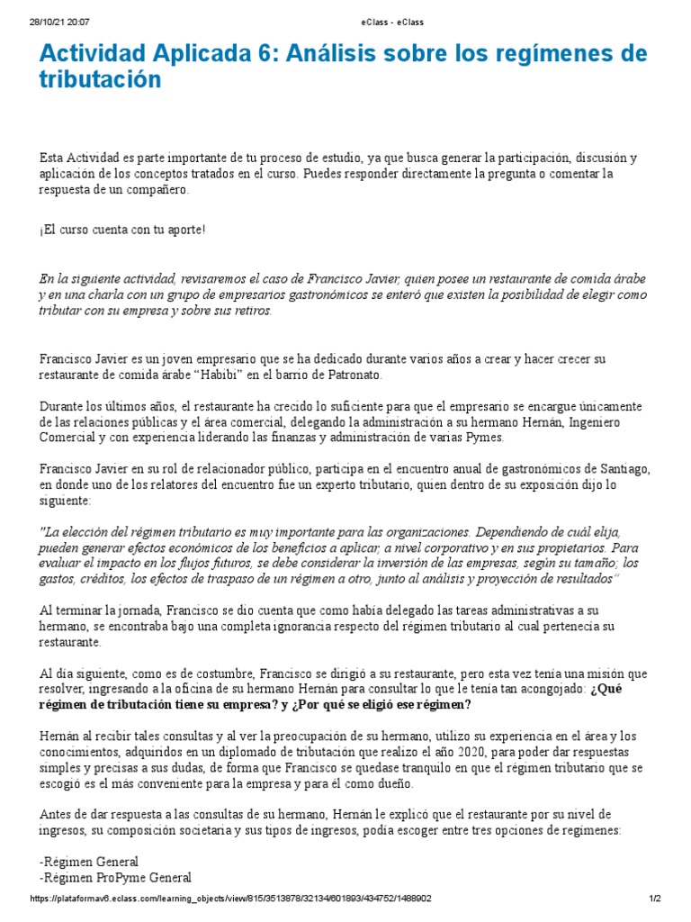 Actividad - Eclass | PDF