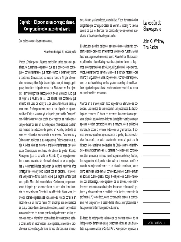 Whitney-Packer Leccion Shakespeare Cap1 | PDF | Derecho