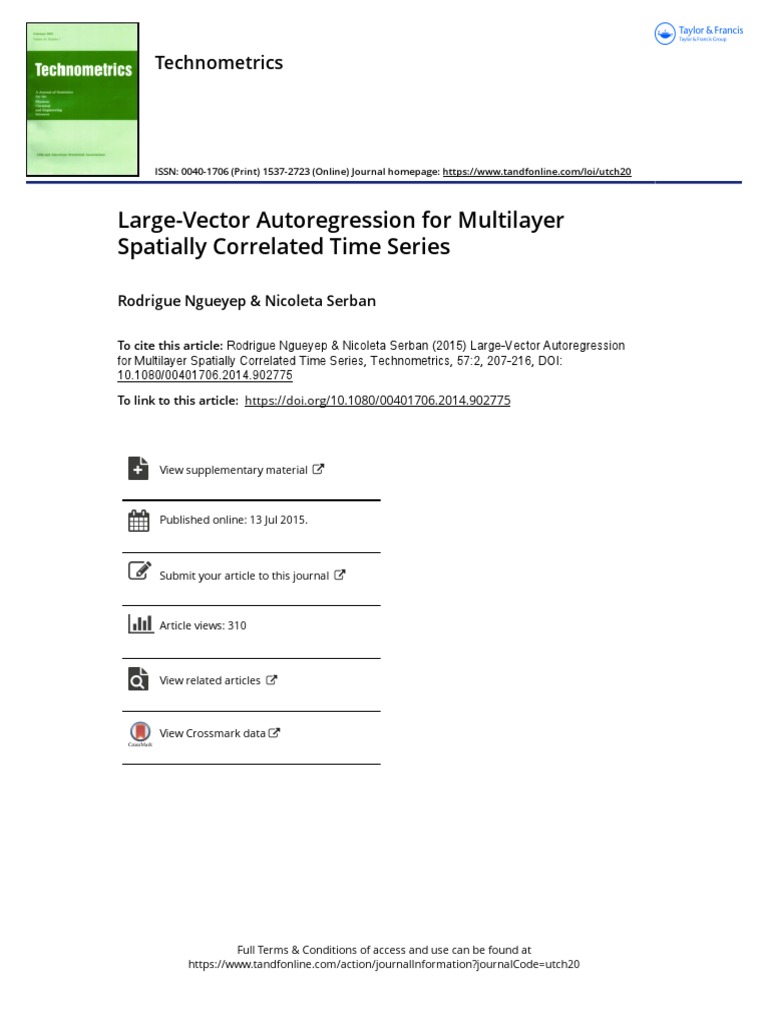 Large Vector Autoregression For Multilayer Spatially Correlated Time Series | PDF