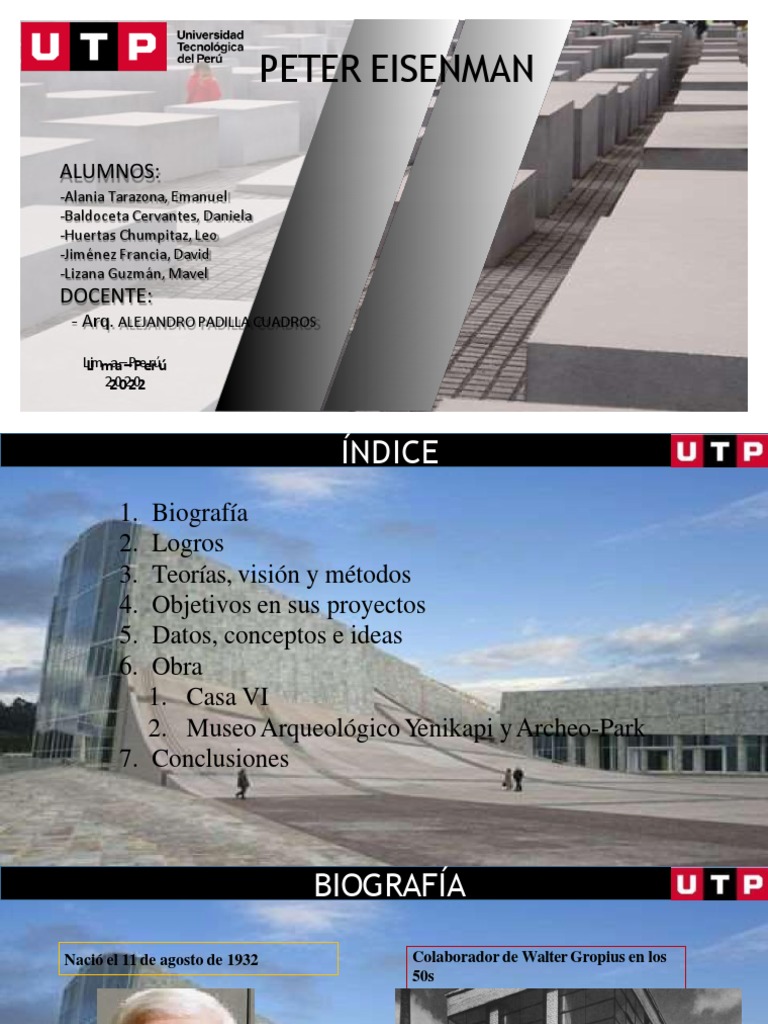 Peter Eisenman: Vida y Obras Clave | PDF