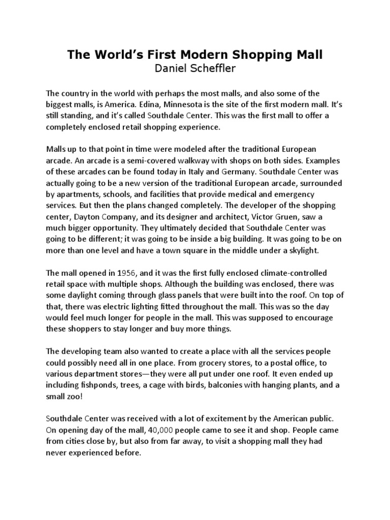 4.32.11 5th Silent Reading Comprehension Shopping Mall | PDF