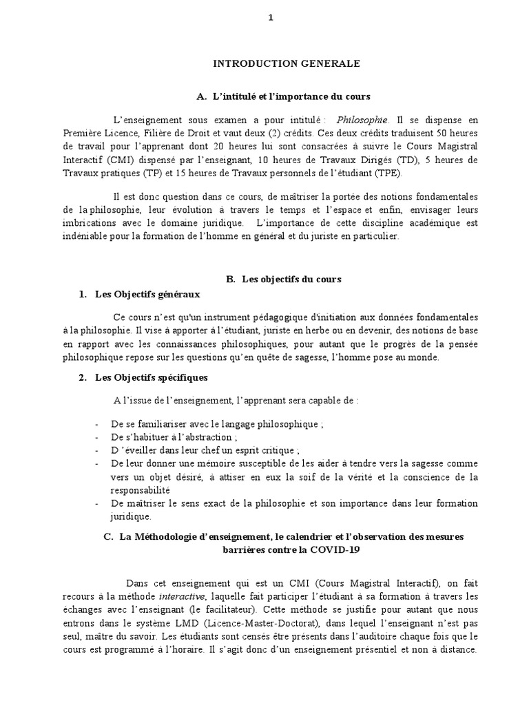Cours de Philo Recadre 2021 2022 | PDF | Philosophie