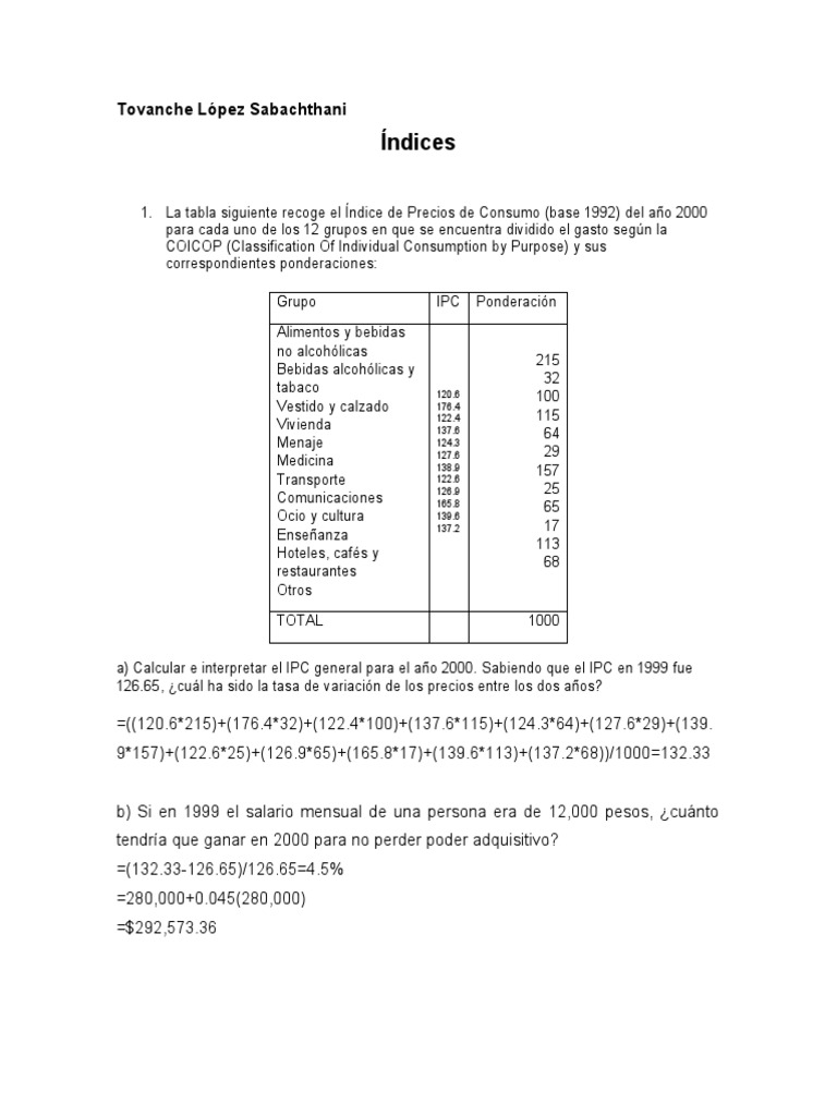 Índices- Relaciones Economicas 1 | PDF | Producto Interno Bruto | Índice de precios al consumidor