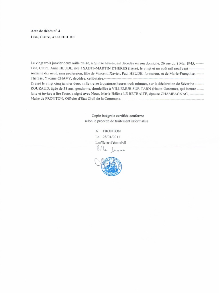Acte Deces | PDF