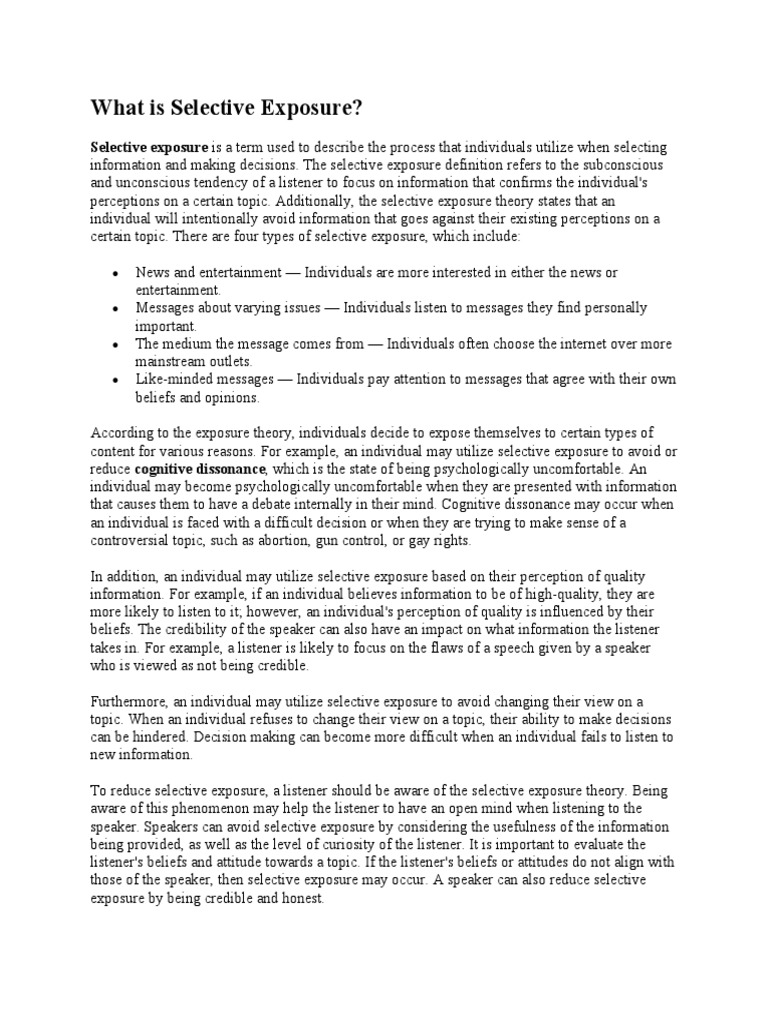 What Is Selective Exposure | PDF