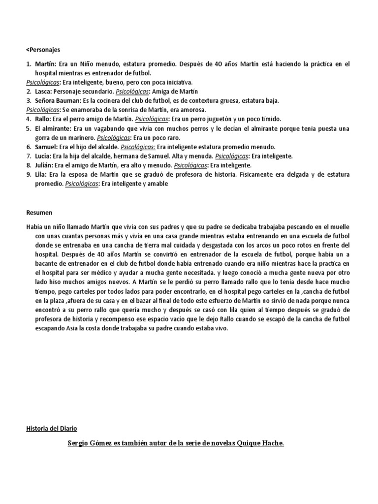 Rallo - Resumen y Personajes | PDF