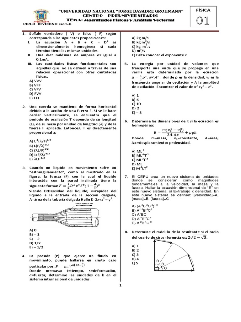 Practica N - 01 Magnitudes y Analisis Vectorial - Cepu Modificada | PDF