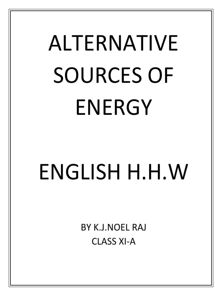Alternative Sources of Energy | PDF