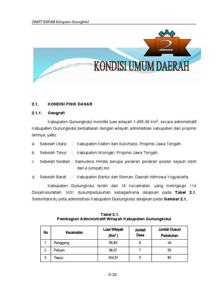 Bab Ii. Kondisi Umum Wilayah Pdam | PDF
