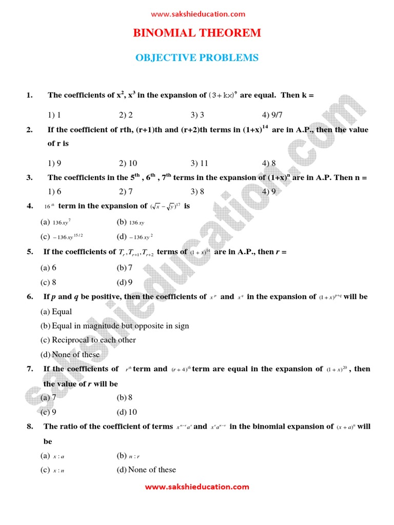 Binomial Theorem Pdf Arithmetic Numerical Analysis