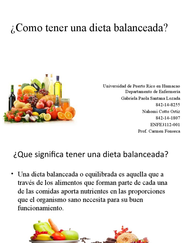 PP de Como Tener Una Dieta Balanceada | PDF | Dieta | Alimentos