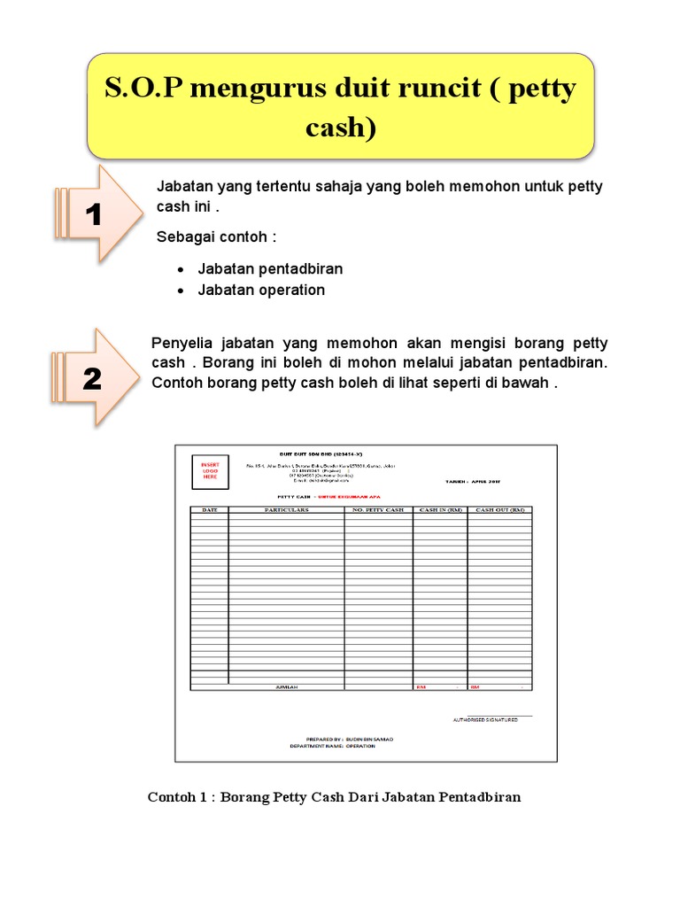 Sop Mengurus Petty Cash | PDF