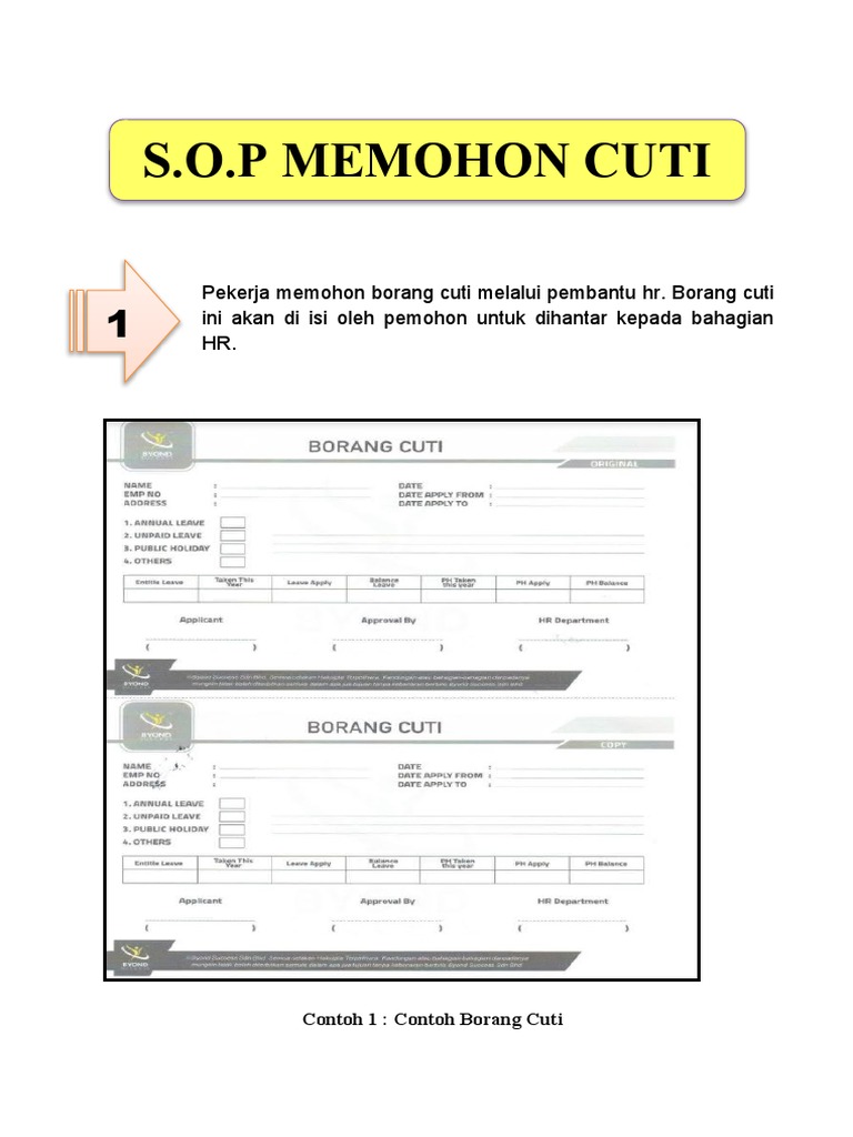 Sop Memohon Cuti | PDF