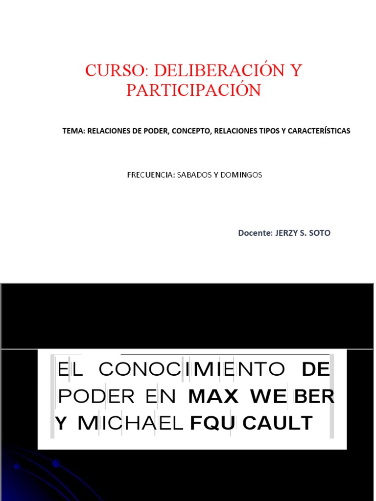 Clase 3 Relaciones de Poder, Concepto, Relaciones Tipos y ...