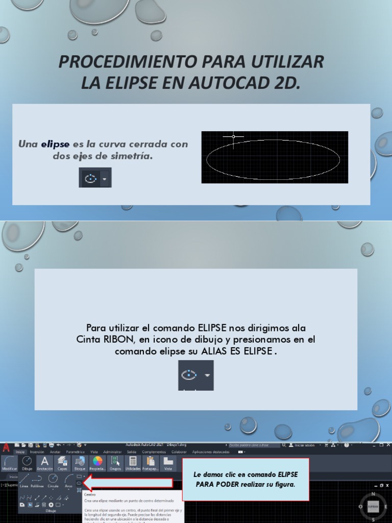 Procedimiento para Utilizar La Elipse en AutoCAD 2D | PDF