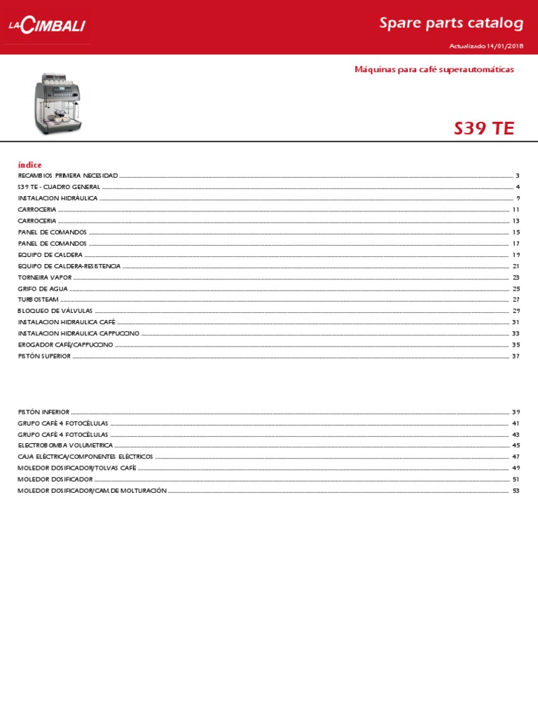 Cimbali - Sup - S39 Te - S39 Te - Es | PDF | Fases de la materia | Líquidos