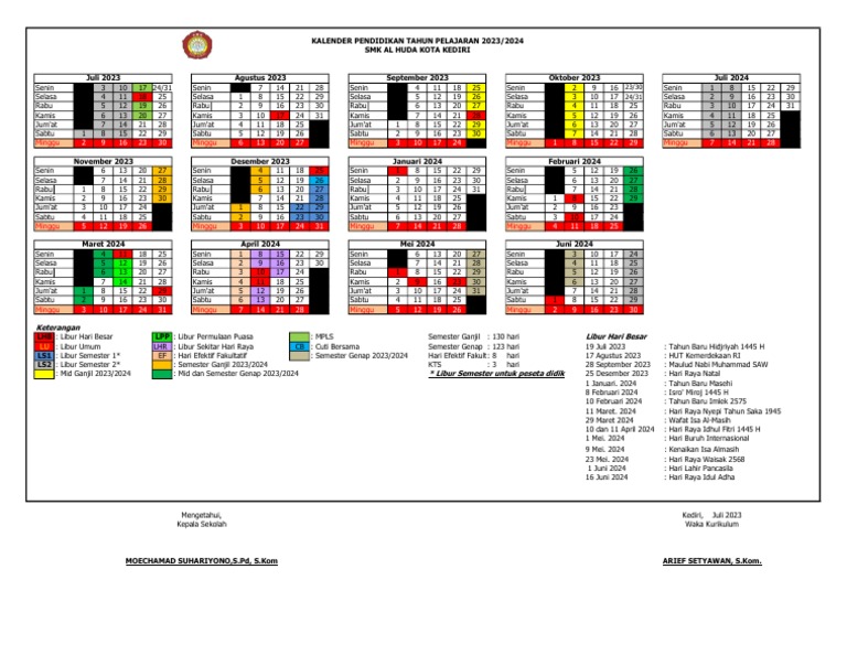 Kalender Pendidikan SMK Al Huda 2023-2024 | PDF