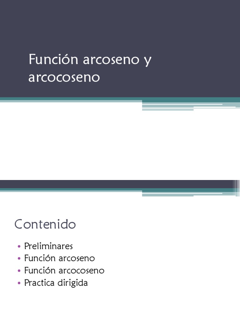 Función Arcoseno y Arcocoseno | PDF