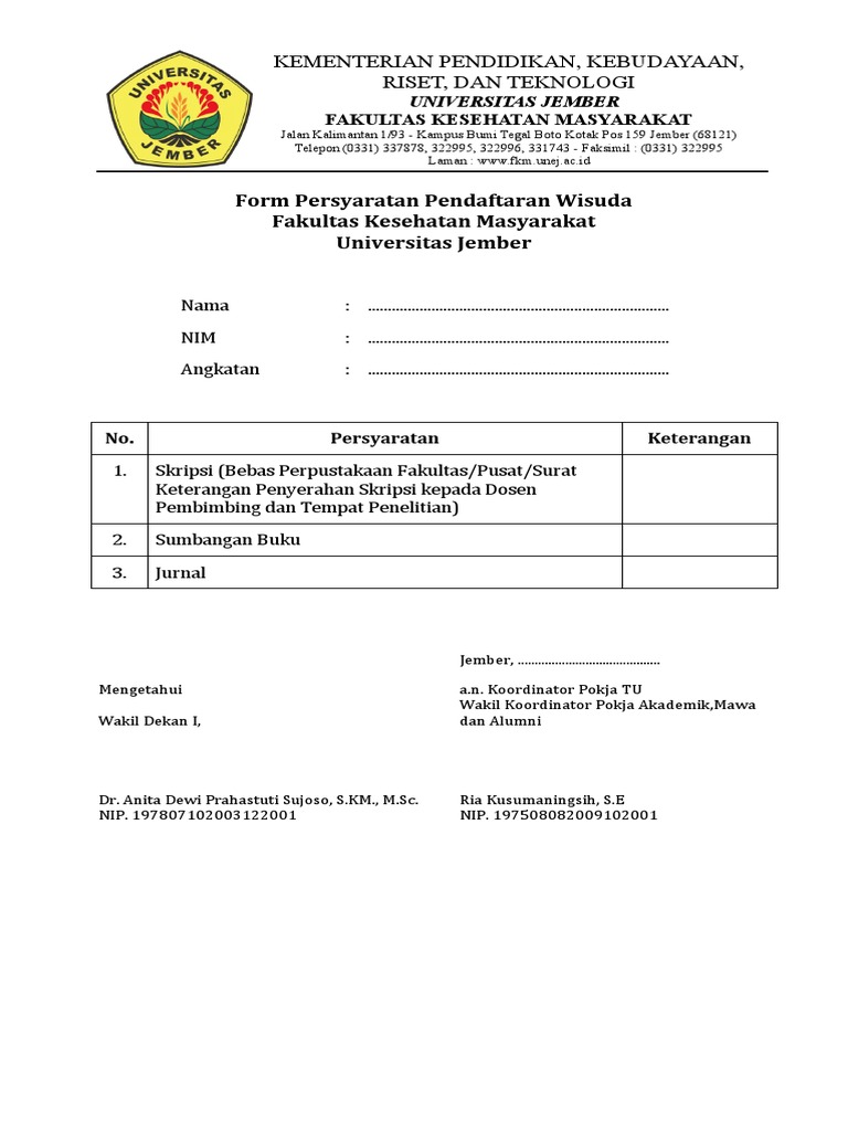 4.-Form-Persyaratan-Pendaftaran-Wisuda | PDF