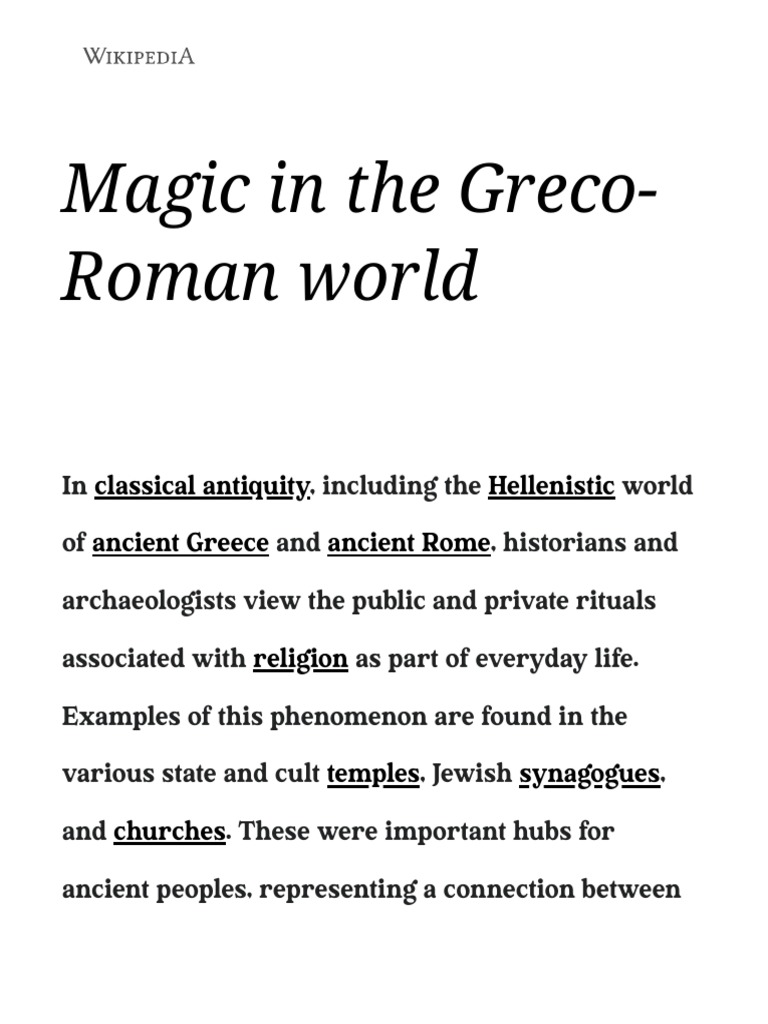 Magic in The Greco-Roman World - Wikipedia | PDF