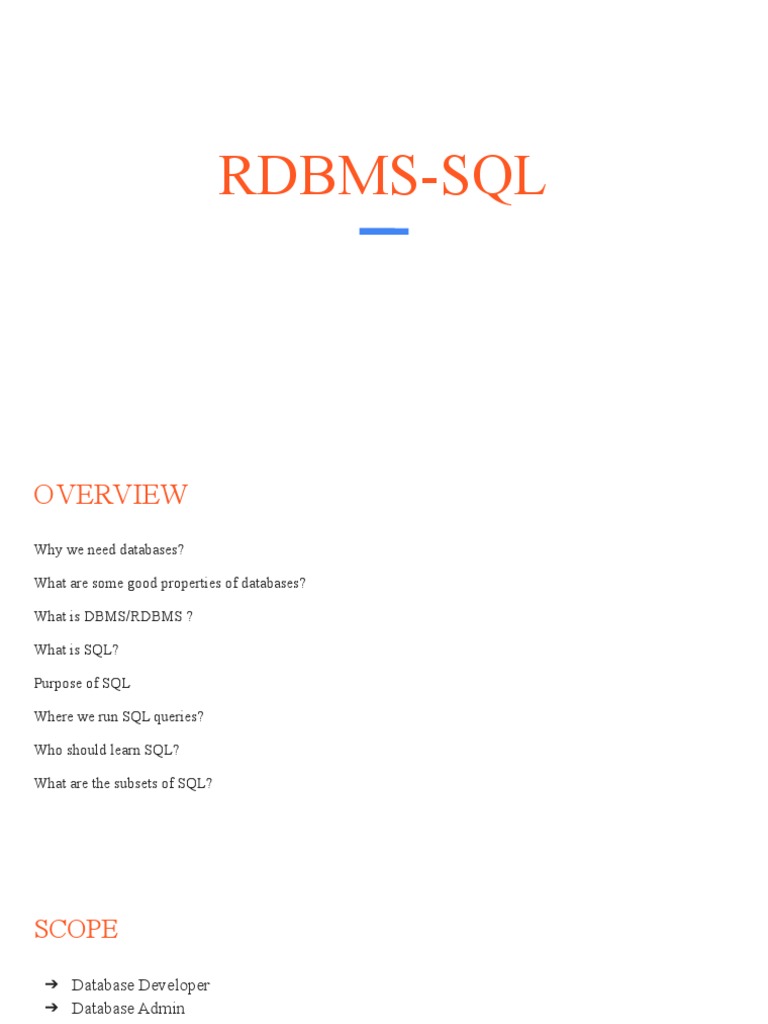 Rdbms Sql Demo Pdf