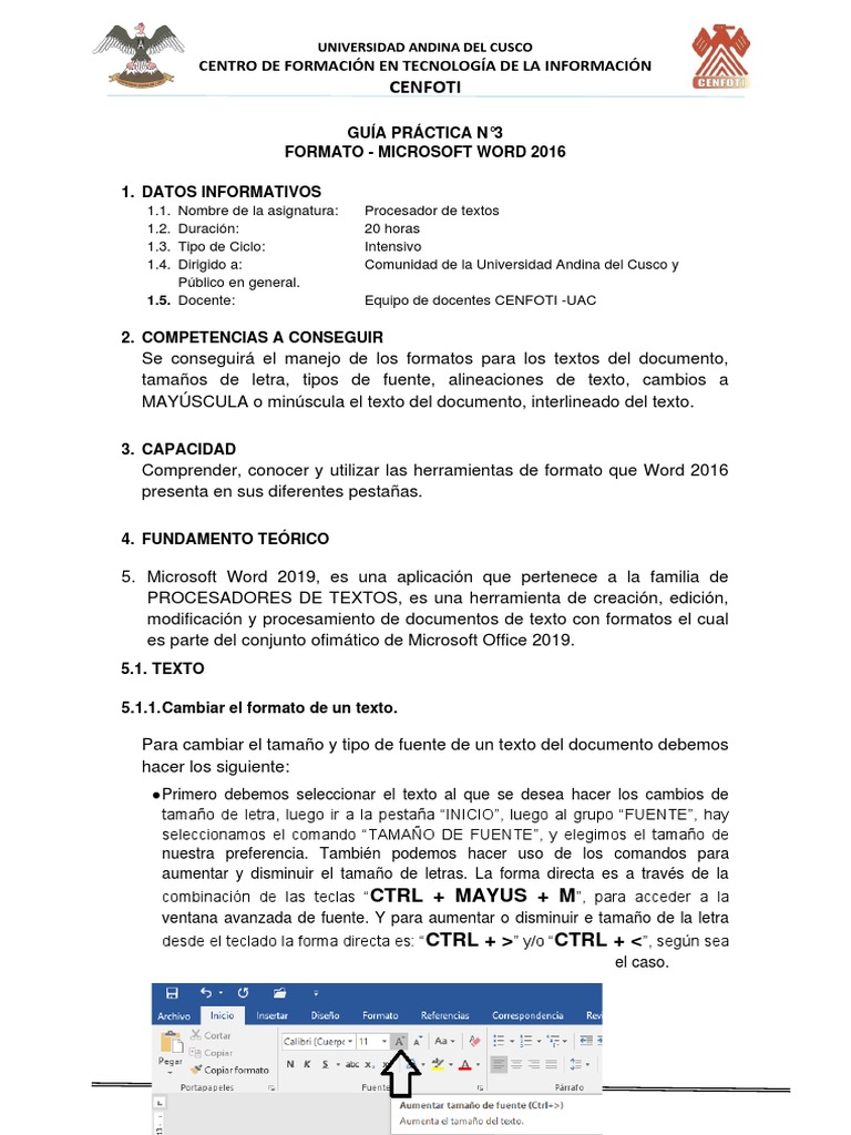 Guia 3 - Procesadores de Texto | PDF | Procesador de textos | Ventana ...