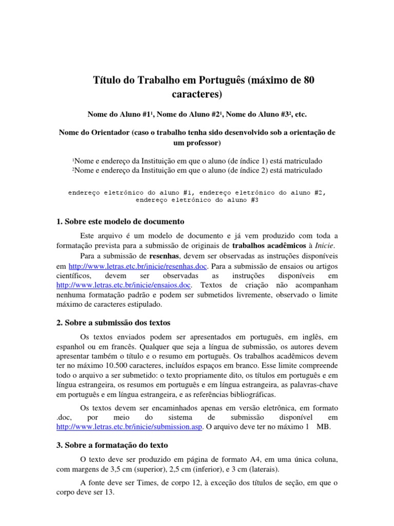 Modelo de Ensaio | Citação | Língua Portuguesa