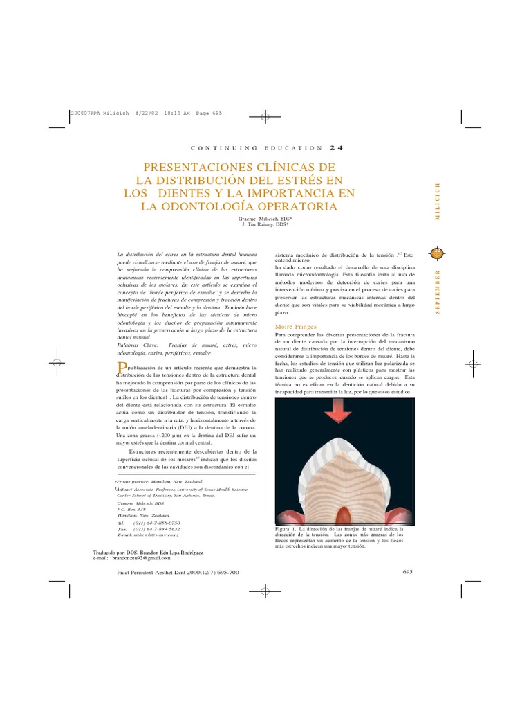 Milicich Clinical Presentations of Stress Distribution in Teeth | PDF