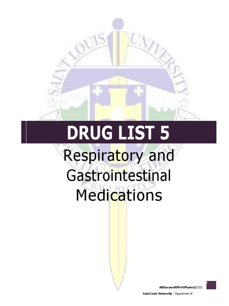 Drug List 5 | PDF