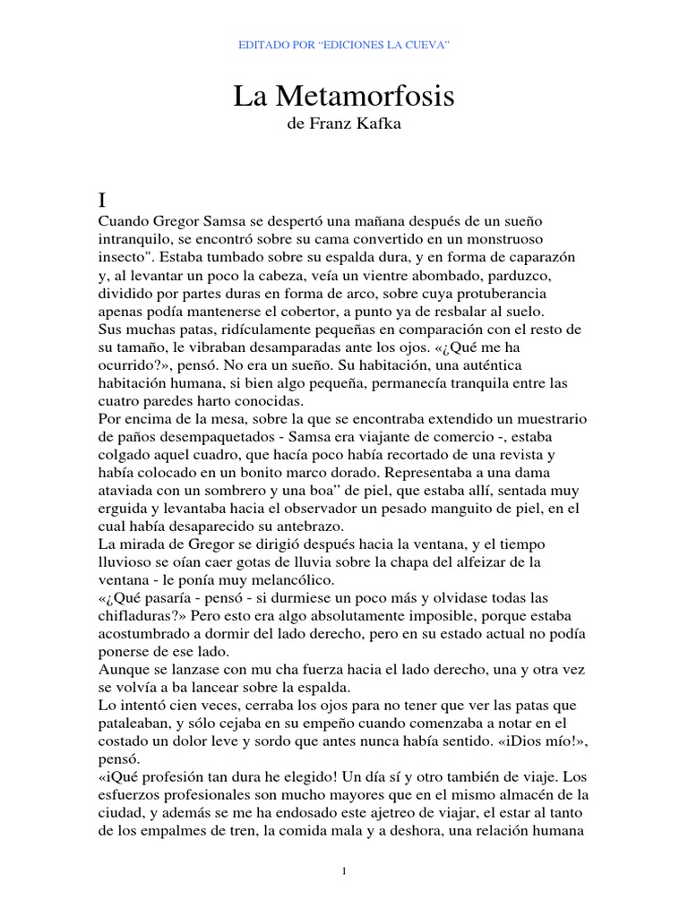 Kafka Franz - La Metamorfosis | PDF