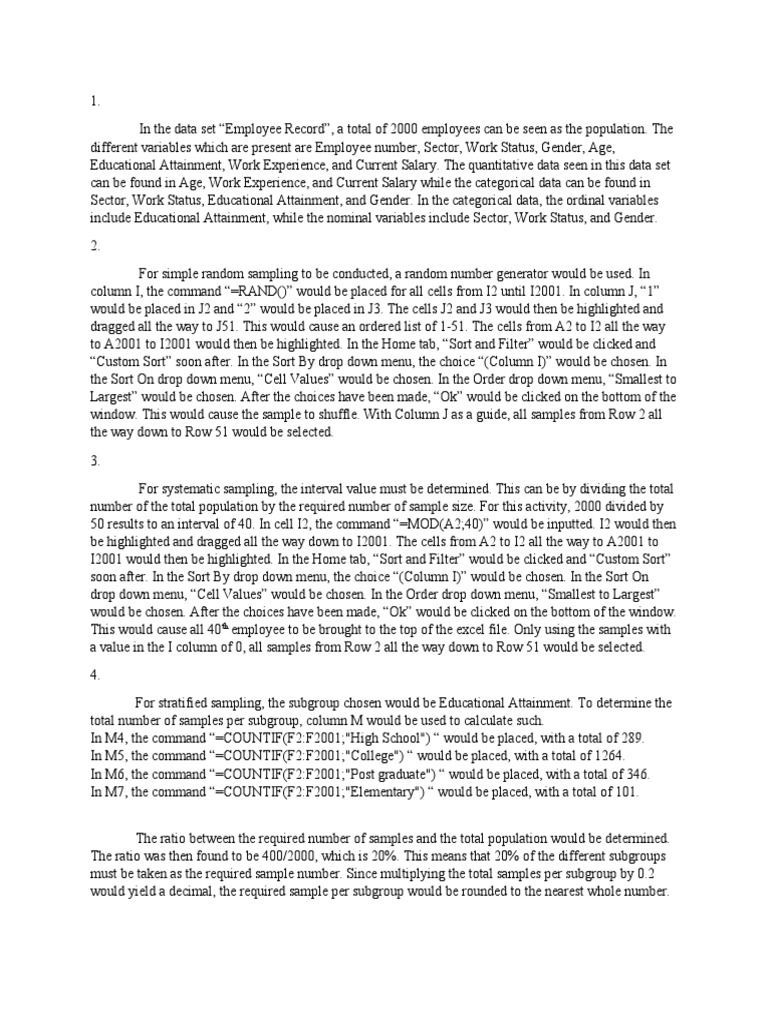 Statistics Essay | PDF | Categorical Variable | Sampling (Statistics)