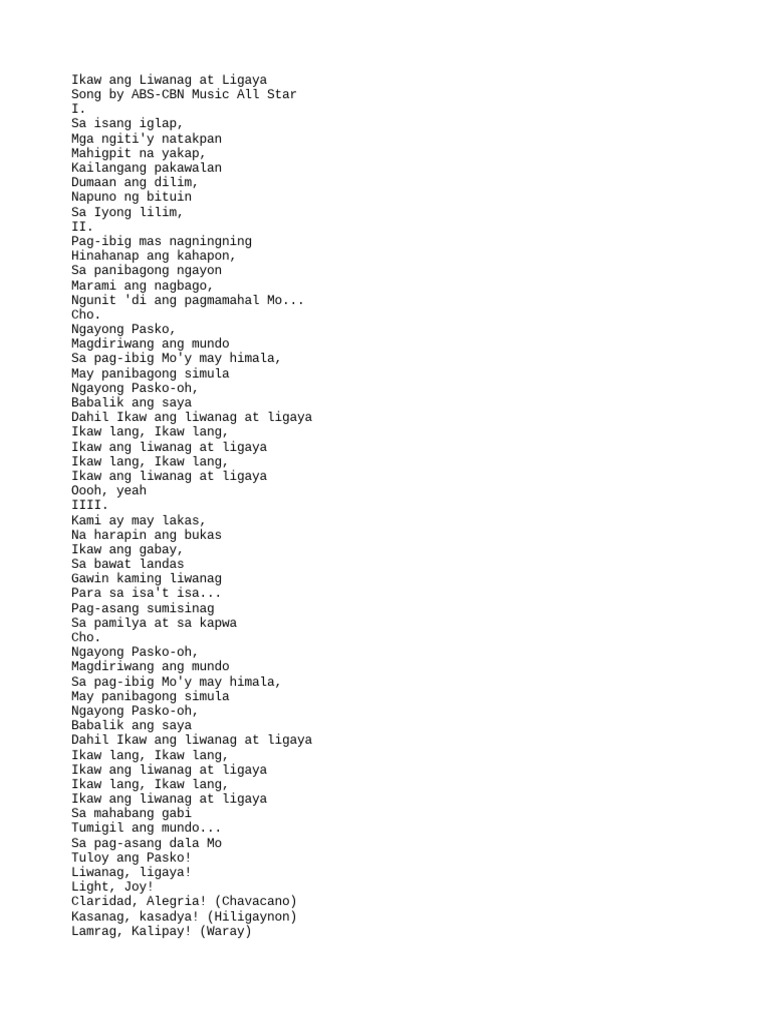 Ikaw Ang Liwanag | PDF