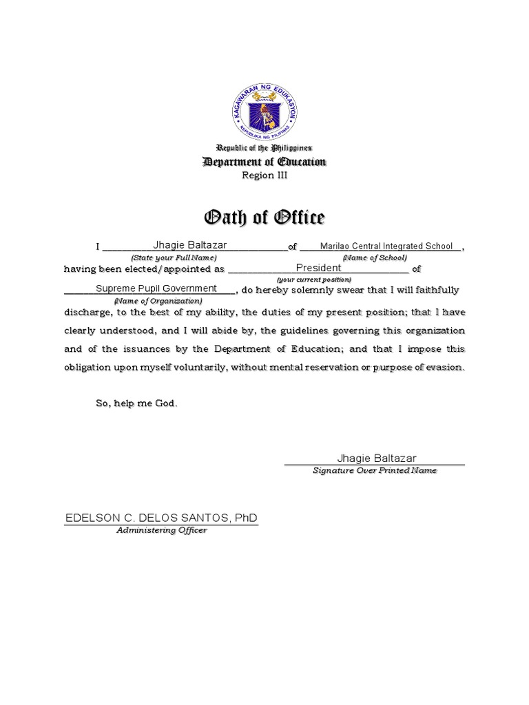 SPG and SSG Oath of Office | PDF