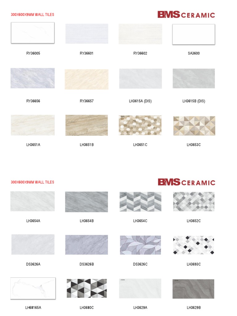 CHINA TILE WALL 300x600mm 09 Nov 2022 | PDF
