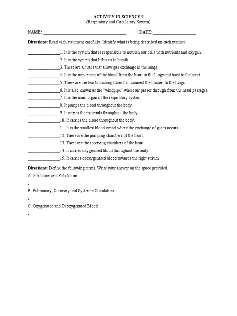 Activity Grade 9 | PDF | Science & Mathematics
